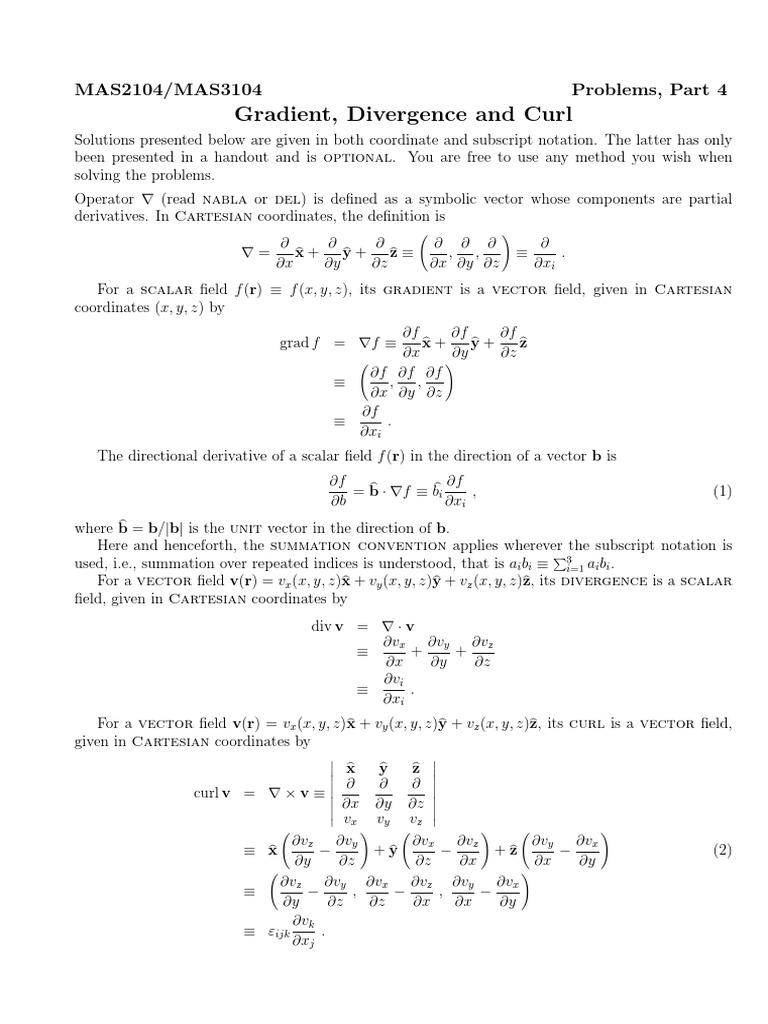 Vector | PDF | Divergence | Physics
