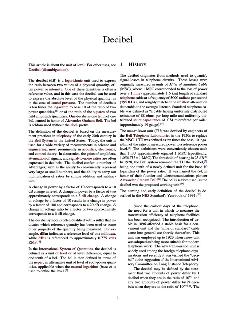 Decibel PDF | PDF | Decibel | Electrical Engineering