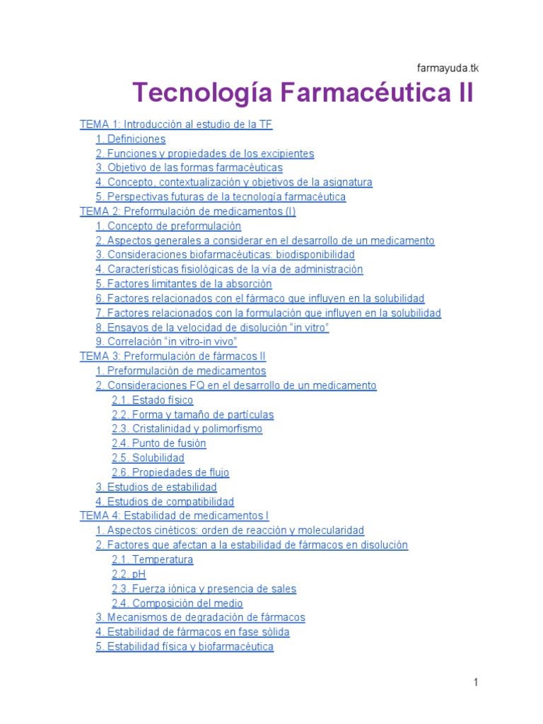 Tecnologia Farmaceutica II | PDF | Medicamentos con receta | Solubilidad