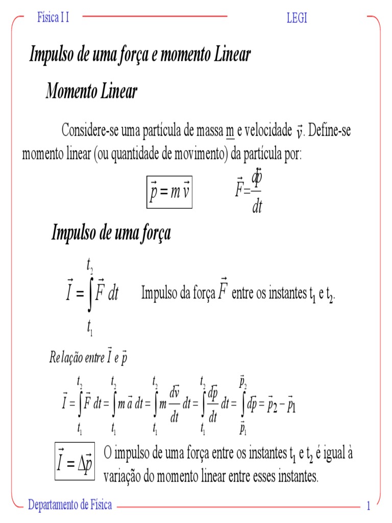 Momento Linear-Centro de Massa | PDF | Iniciativa/Conjuntura | Colisão