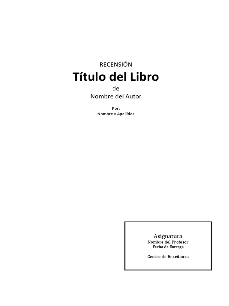 ACTUAL - Plantilla para Recensión | PDF