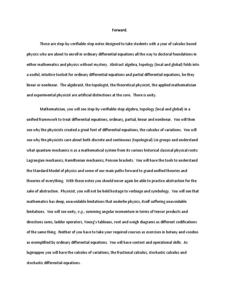 Alex Alaniz - Math & Physics Notes | PDF | Ordinary Differential ...