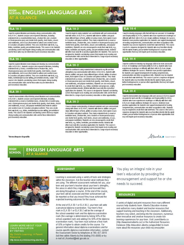 High School Ela Ab Gov | PDF | Reading Comprehension | Teachers