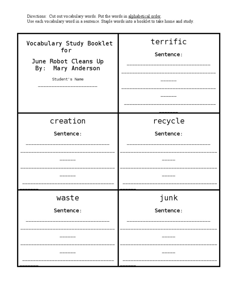 Vocabulary Booklet for Students | PDF | Foreign Language Studies