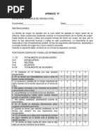 Cuestionario de Evaluación Del Funcionamiento Familiar | PDF | Cuestionario | Sicología