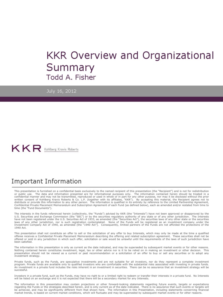 KKR Overview and Organizational Summary | PDF | Private Equity ...