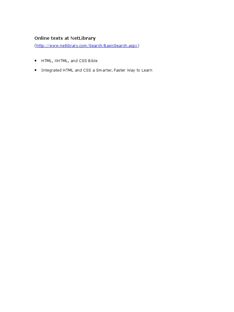 NetLibrary List | PDF | Computers