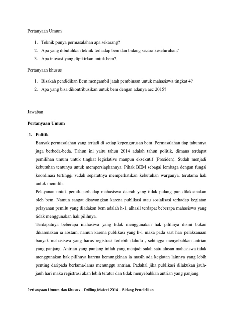 Pertanyaan Umum | PDF