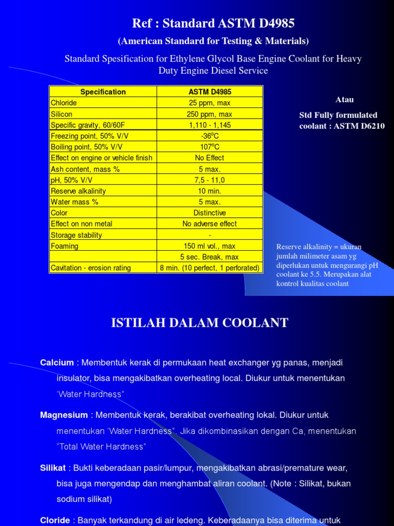Panduan ASTM D4985 untuk Coolant Diesel | PDF