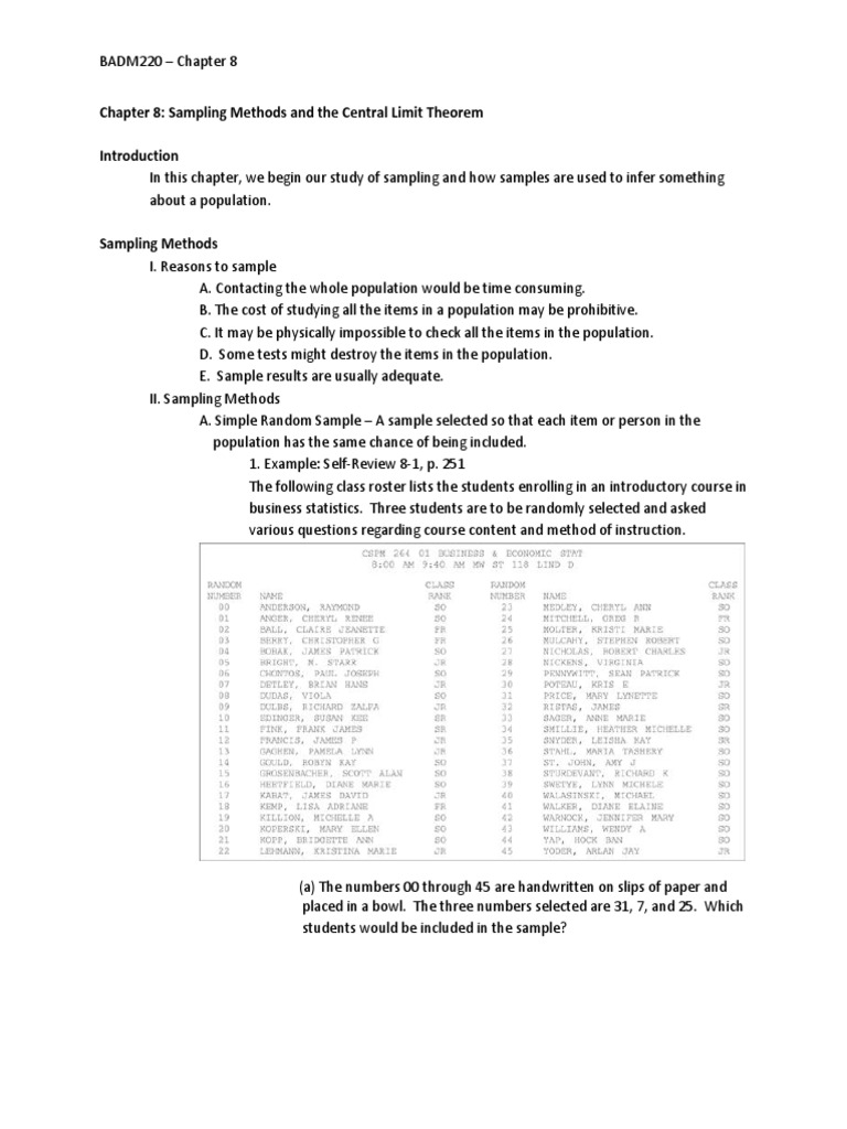 Chapter 8 Notes | PDF | Mean | Stratified Sampling