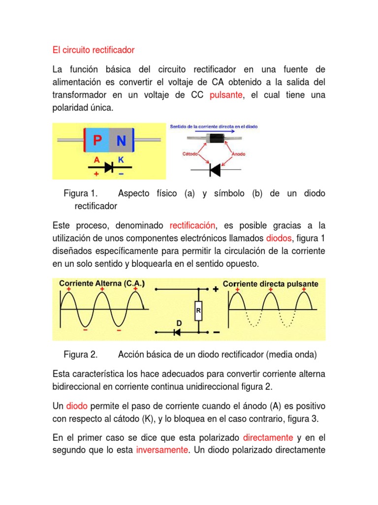 Conceptos Basicos de Rectificadores | PDF | Rectificador | Diodo