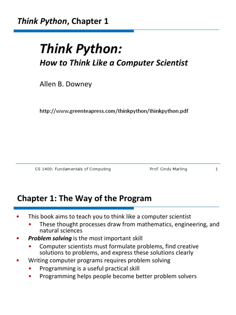Think Python Chapter 1 | PDF | Computer Program | Programming