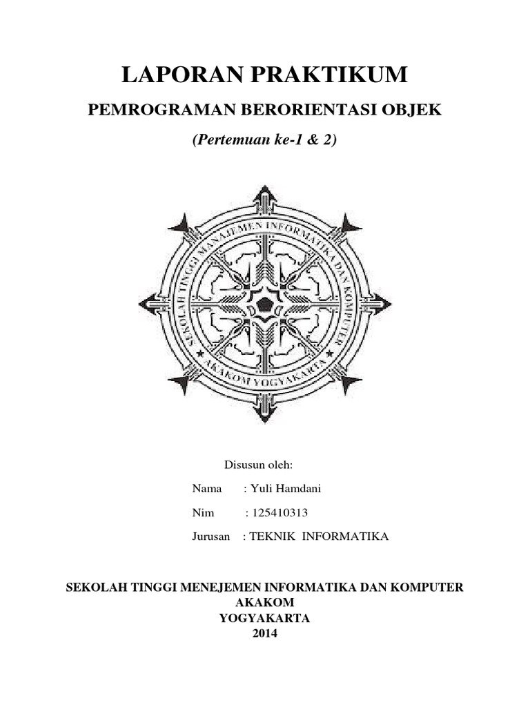 Laporan Praktikum Pbo Ke 1 & 2 | PDF