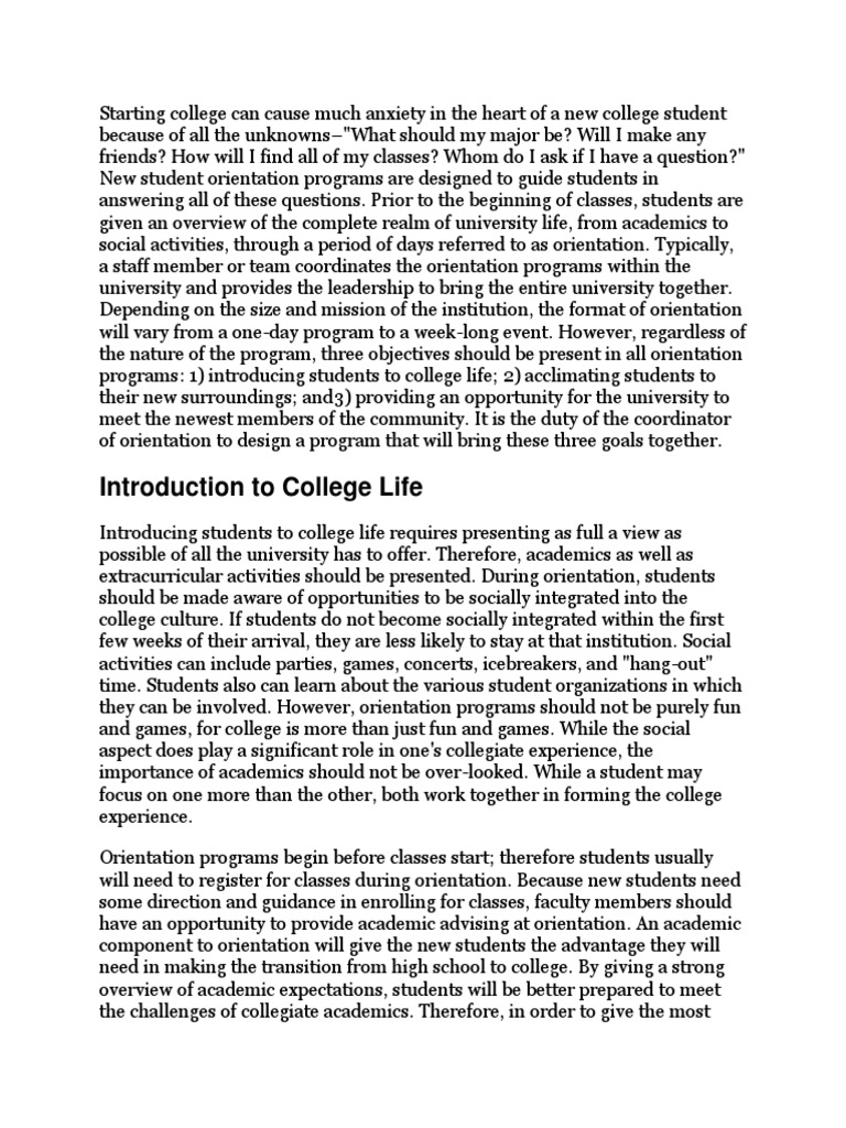 Introduction To College Life | PDF | College | Leadership