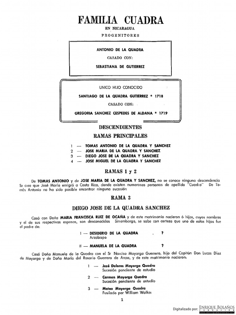 Cuadra Family History | PDF