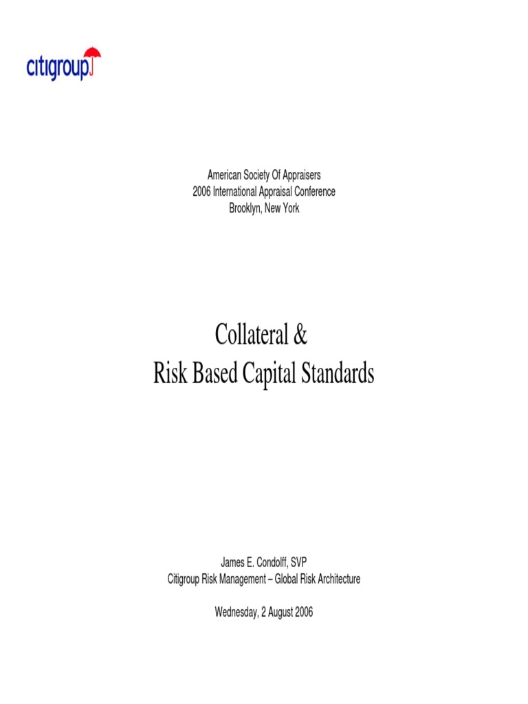 CitiGroup Collateral Risk Based Capital Standards | PDF | Basel Ii ...