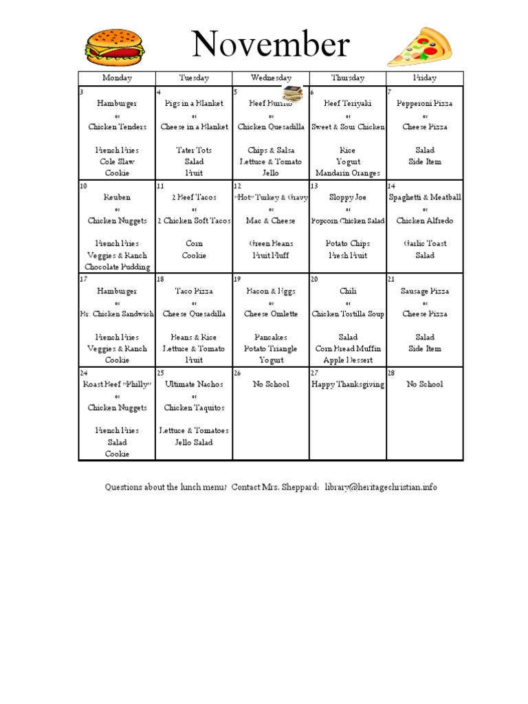 November Menu 2 | PDF