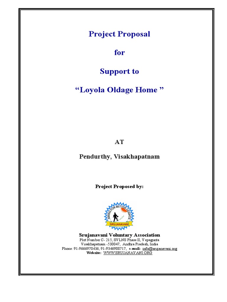 2013 Project Proposal Old Age Home | PDF | Expense | Lunch