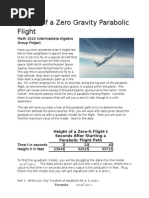 Spring 2020 Math 1010 Zero Gravity Project | PDF | Weightlessness | Quadratic Equation