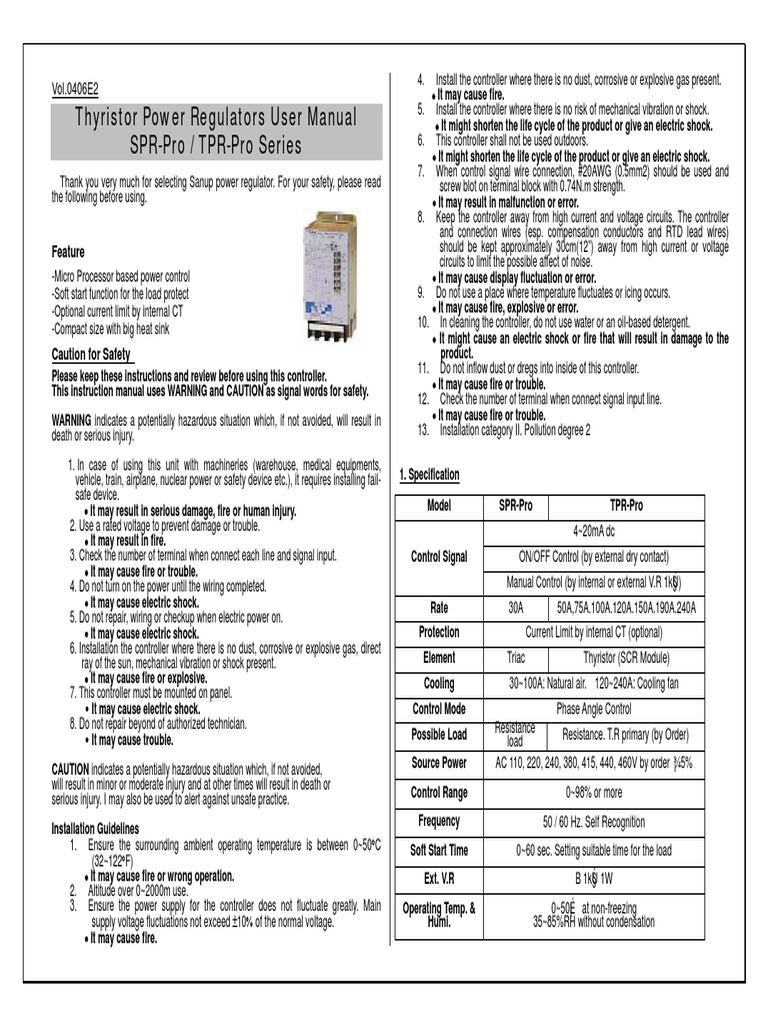 TPR-Pro (ENG) | PDF | Fuse (Electrical) | Power Supply