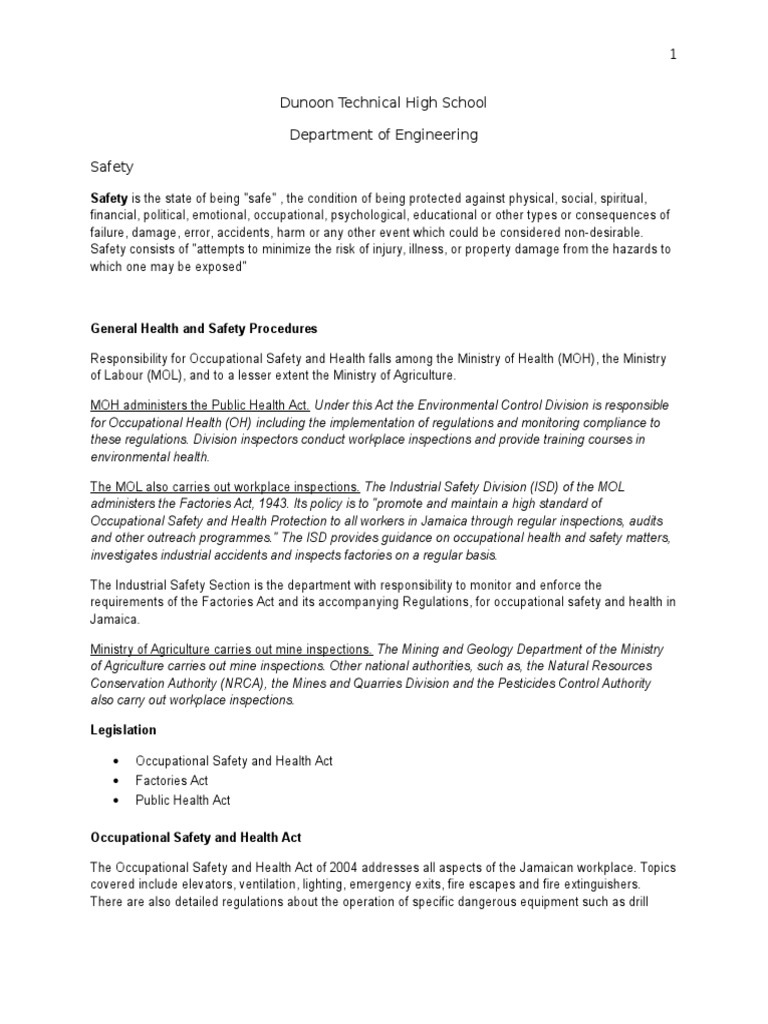 Workshop Safety | PDF | Occupational Safety And Health | Personal ...