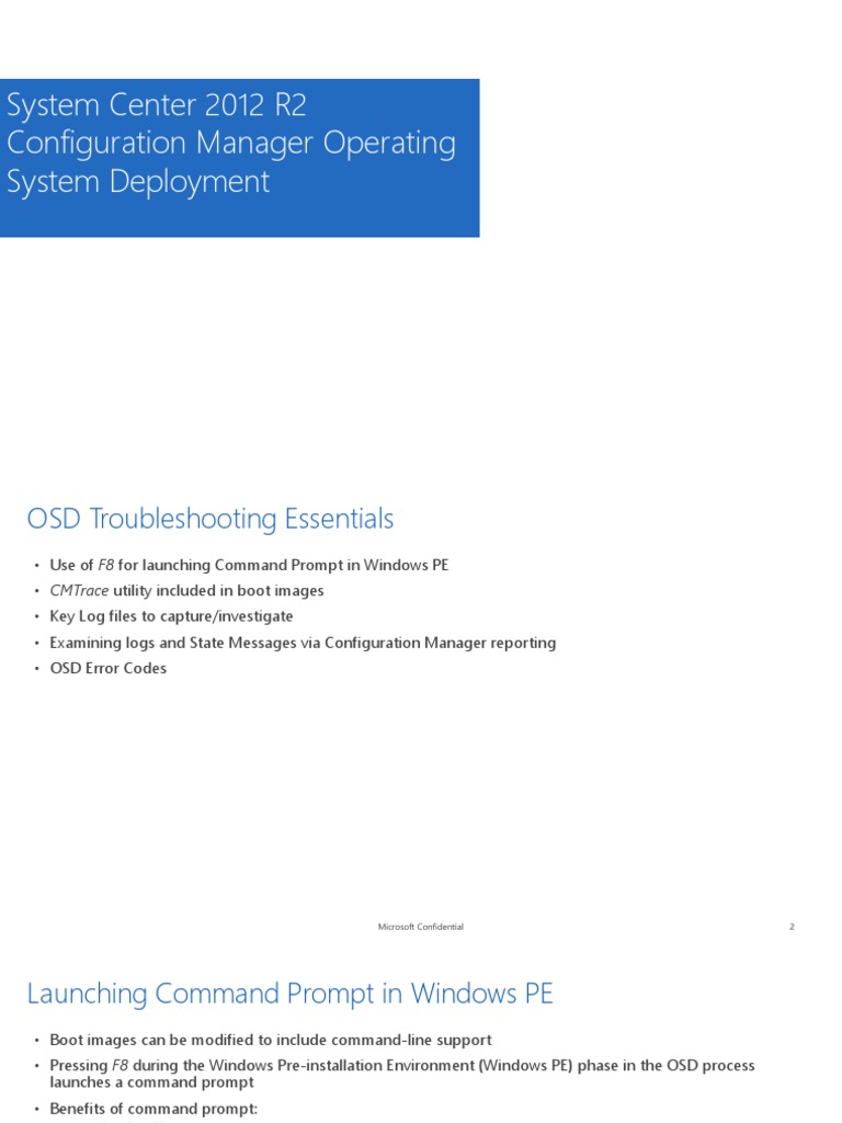 Troubleshooting OSD Configuration Manager | PDF | Installation (Computer Programs) | Microsoft ...