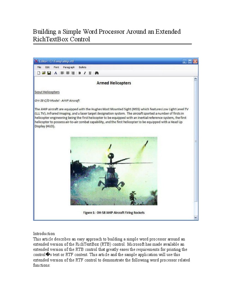 Building A Simple Word Processor Around An Extended RichTextBox Control | PDF | Microsoft Word ...