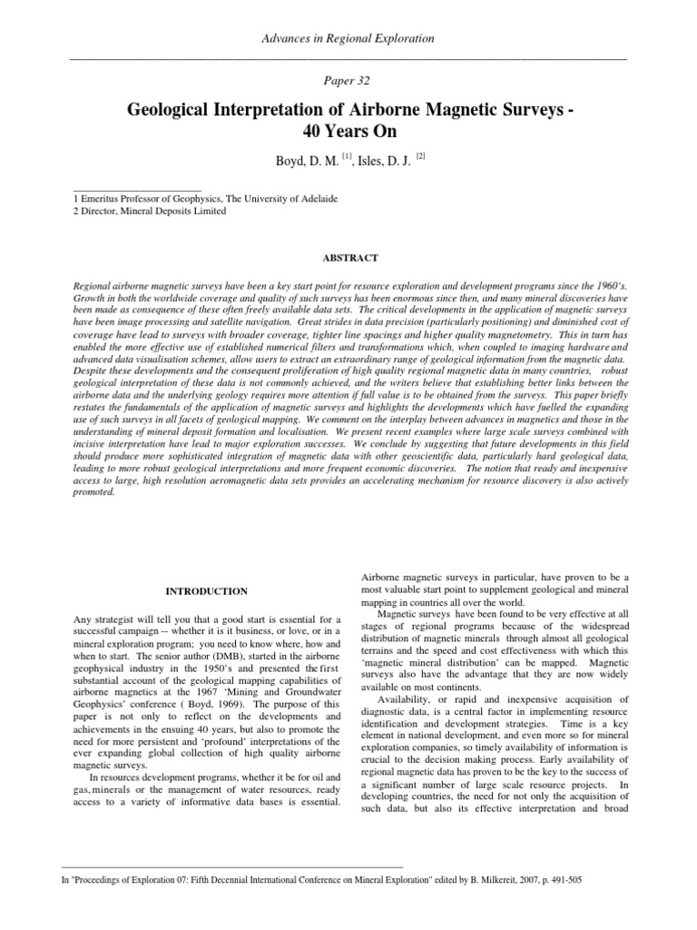 33 Geological Interpretation of Airborne Magnetic Surveys | PDF ...