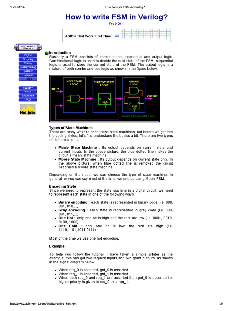 How To Write Fsm In Verilog Computer Engineering Technology