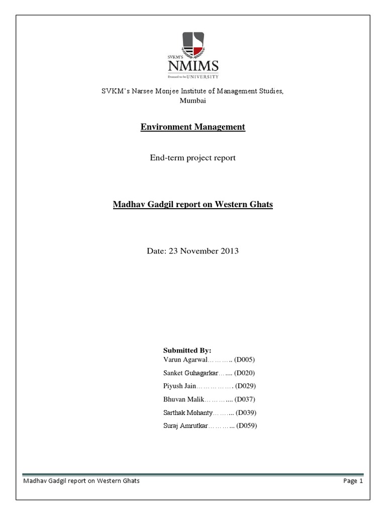 Madhav Gadgil Report - Group 8 | Download Free PDF | Natural ...