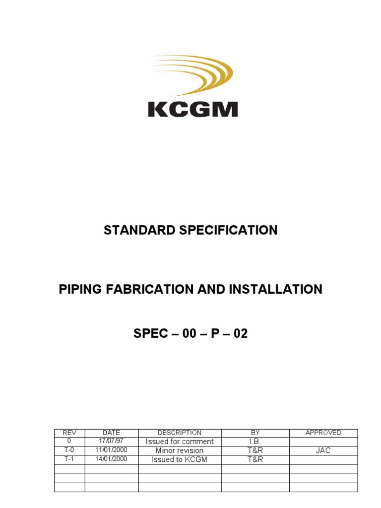 Piping Standard and Specification | PDF | Pipe (Fluid Conveyance ...