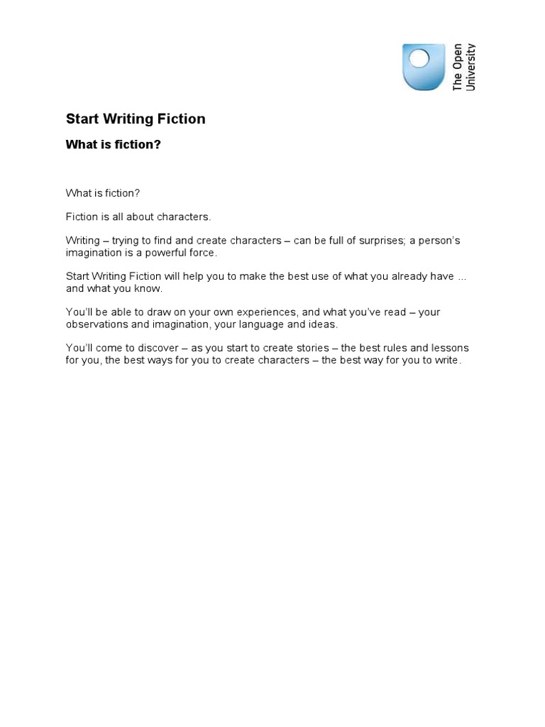 Start Writing Fiction: Character Creation Guide | PDF