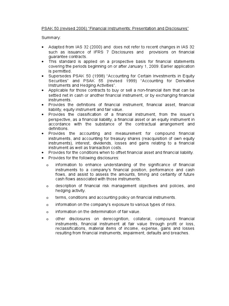 PSAK 50 & 55: Financial Instruments Overview | PDF | Fair Value | Hedge ...