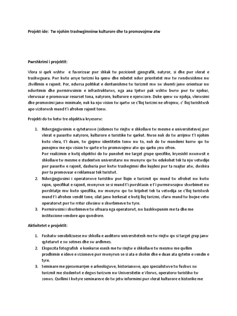 Projekt Per Turizmin | PDF