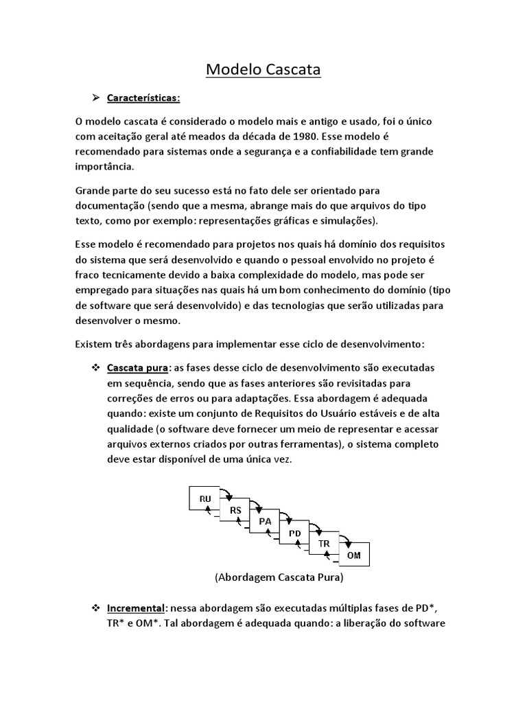 Modelo Cascata | PDF | Programas | Informática