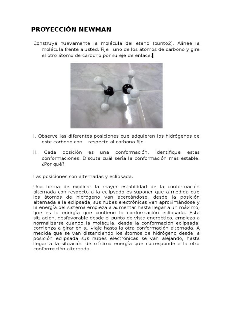 Proyección Newman | PDF | Isomerismo conformacional | Quemar