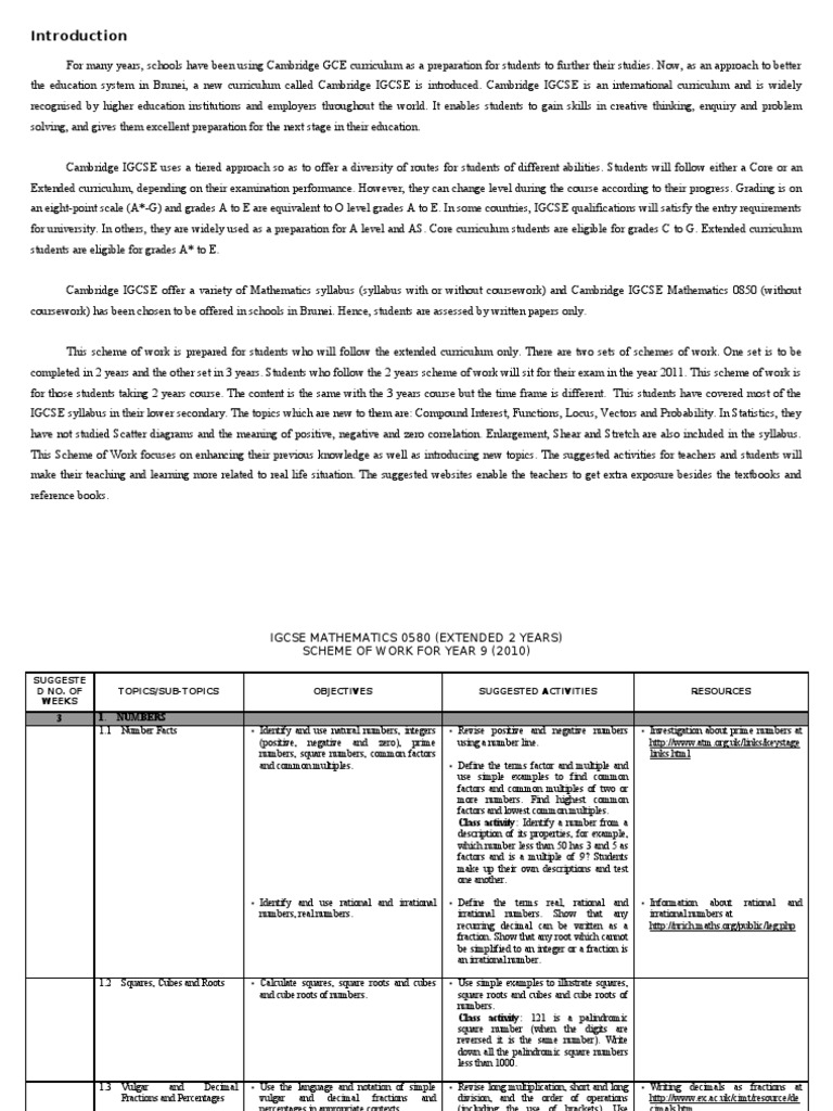 Igcse Maths 0580 Extended 2 Years Download Free Pdf Numbers Equations