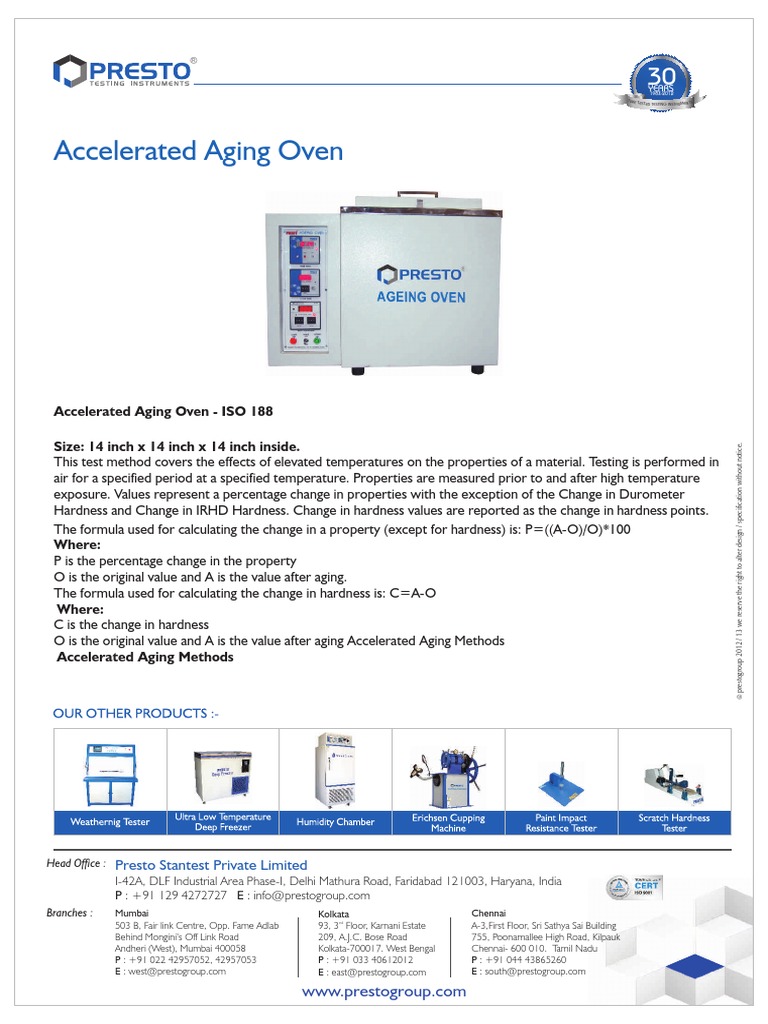 Accelerated Aging Oven Testing Methods | PDF