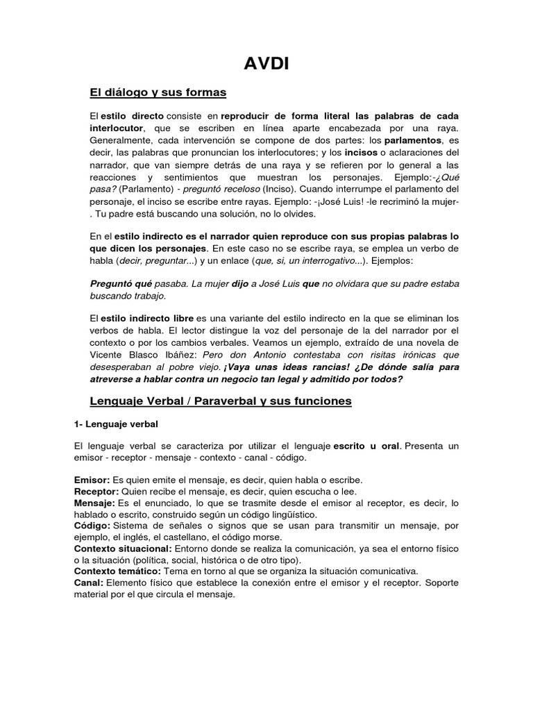 Guía Parte 1 Evaluación AVDI | PDF | Comunicación no verbal | Teoría de ...