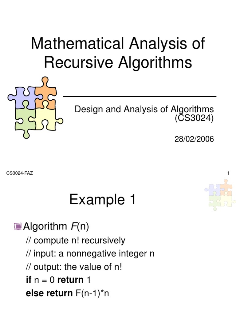 Mathematical Analysis of Recursive Algorithms | PDF | Cognitive Science ...