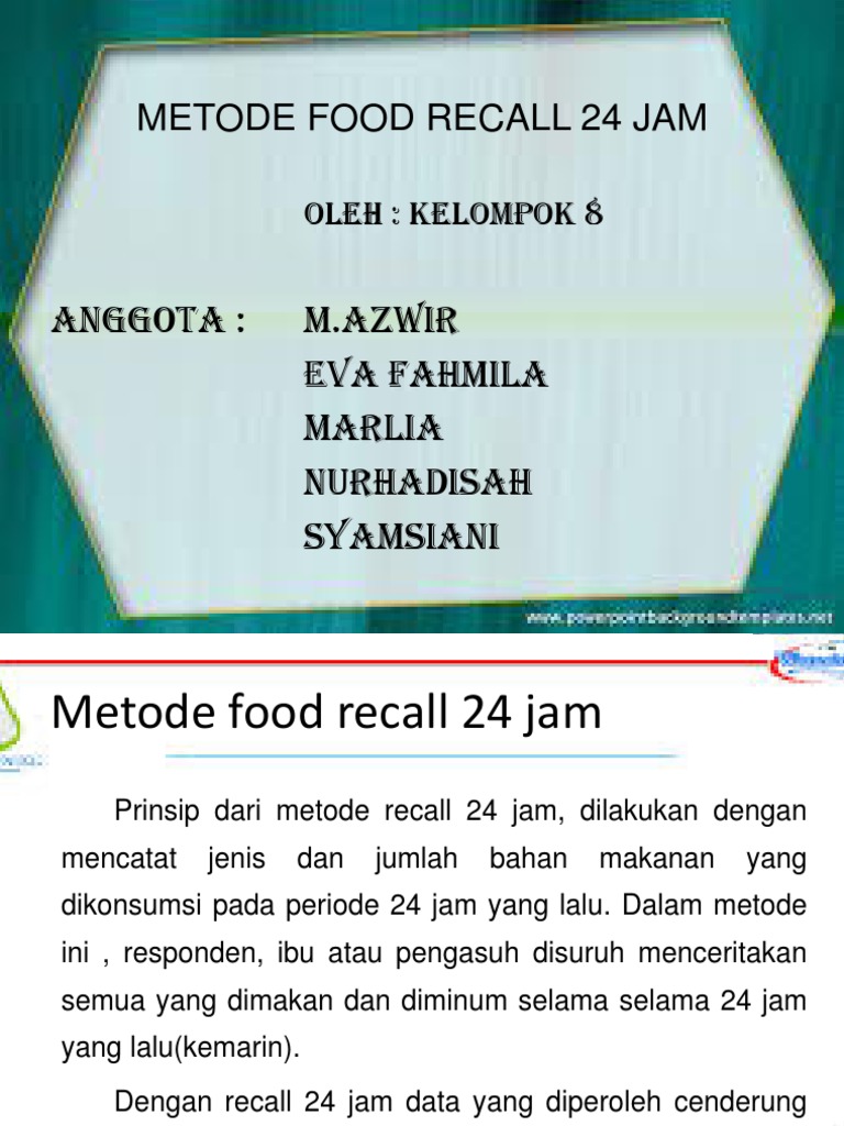 Metode Food Recall 24 Jam | PDF