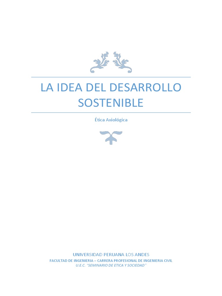 Monografia De La Idea Del Desarrollo Sostenible Pdf Desarrollo