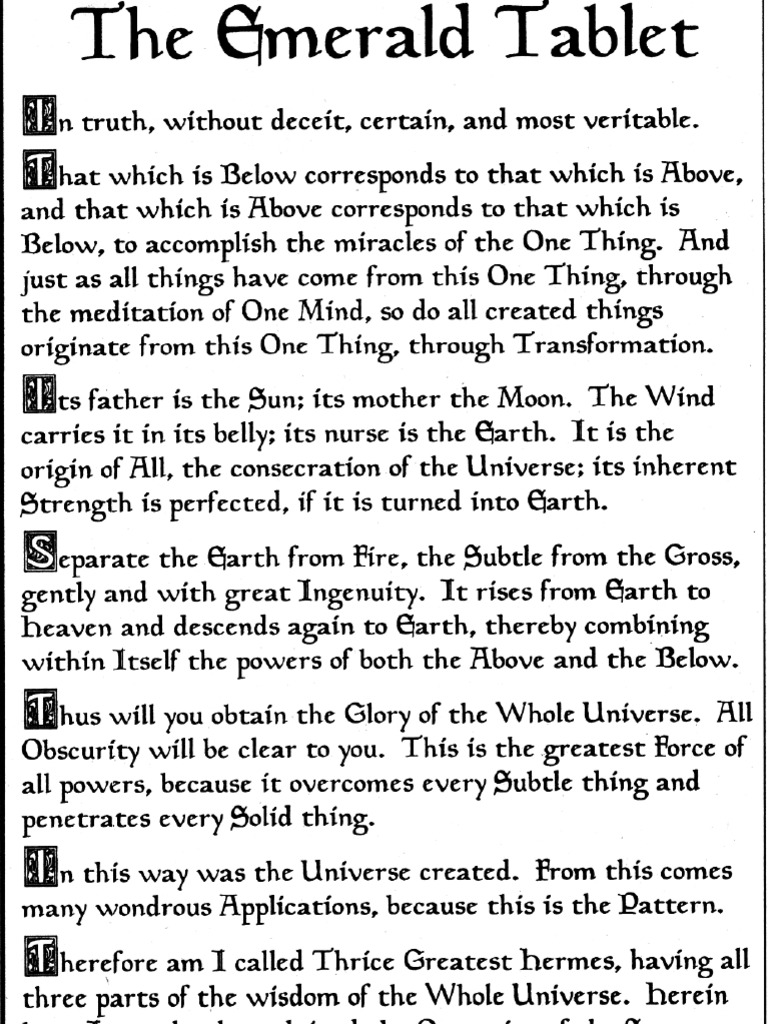 The Emerald Tablet of Toth | PDF
