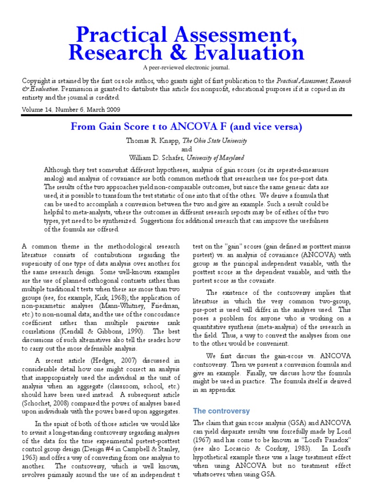 Gain Score | PDF