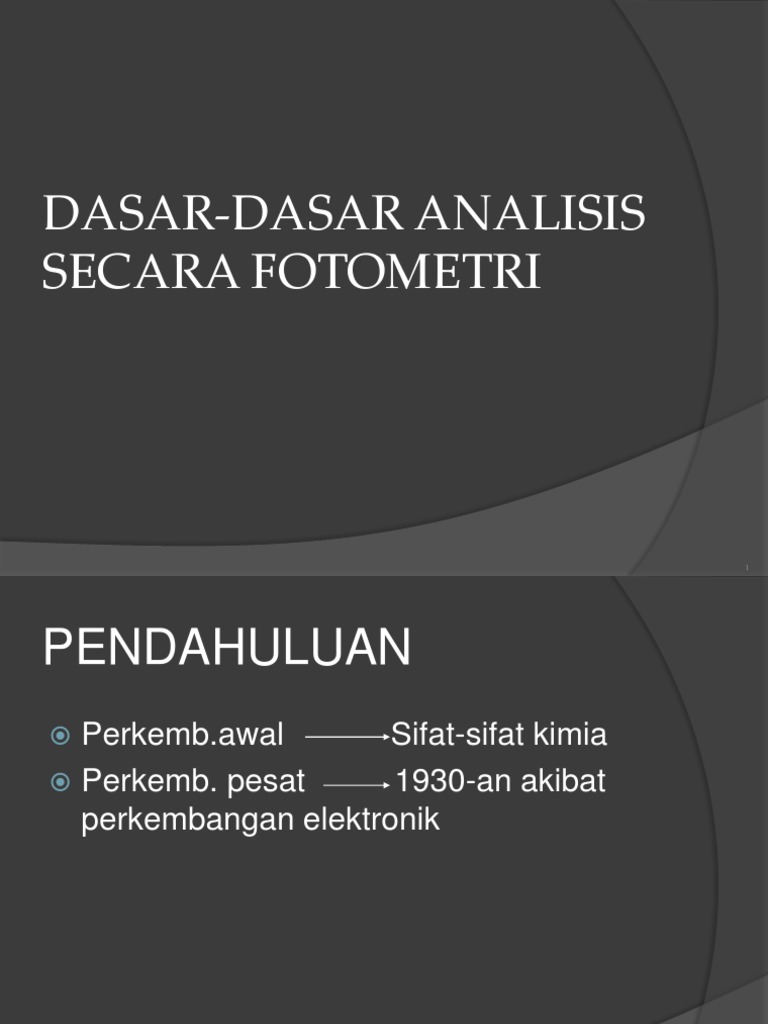 DASAR-DASAR ANALISIS Fotometri | PDF