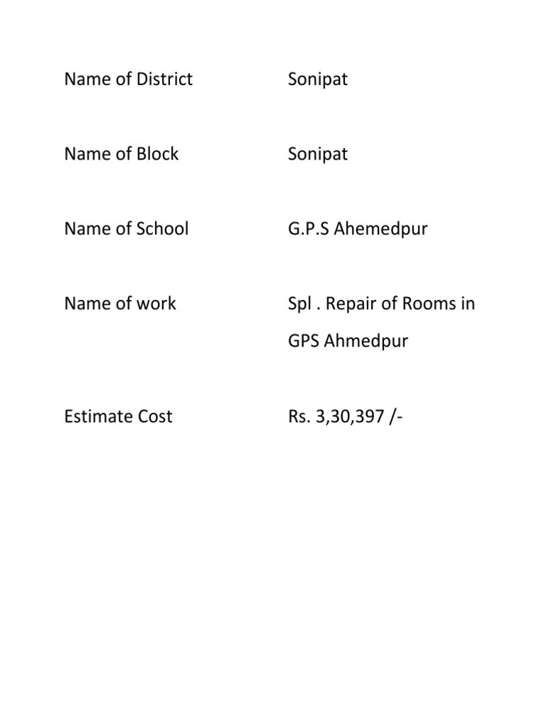 Estimate Cover | PDF