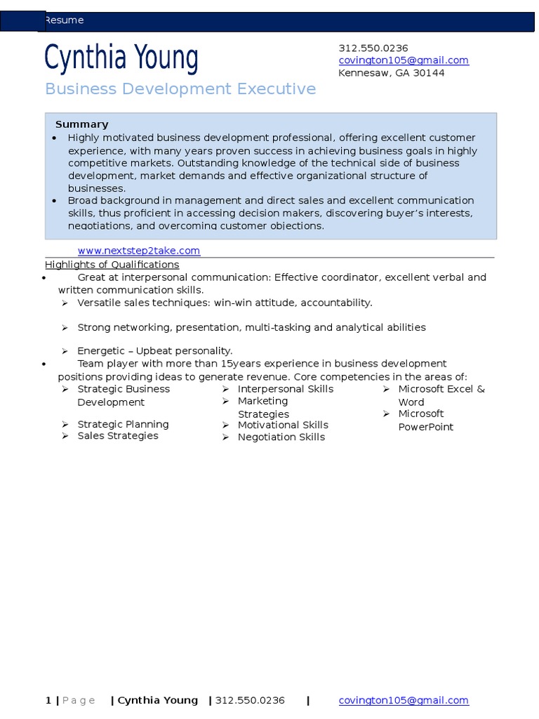 Business Development Executive Resume | PDF | Business