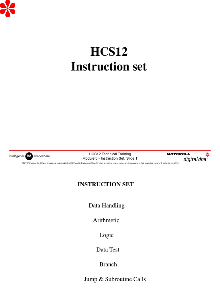 003-HCS12 Instruction Set | PDF | Pointer (Computer Programming) | Subroutine