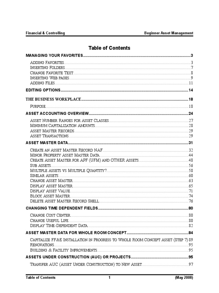 Sap Asset Management Manual | PDF | Depreciation | Computer File