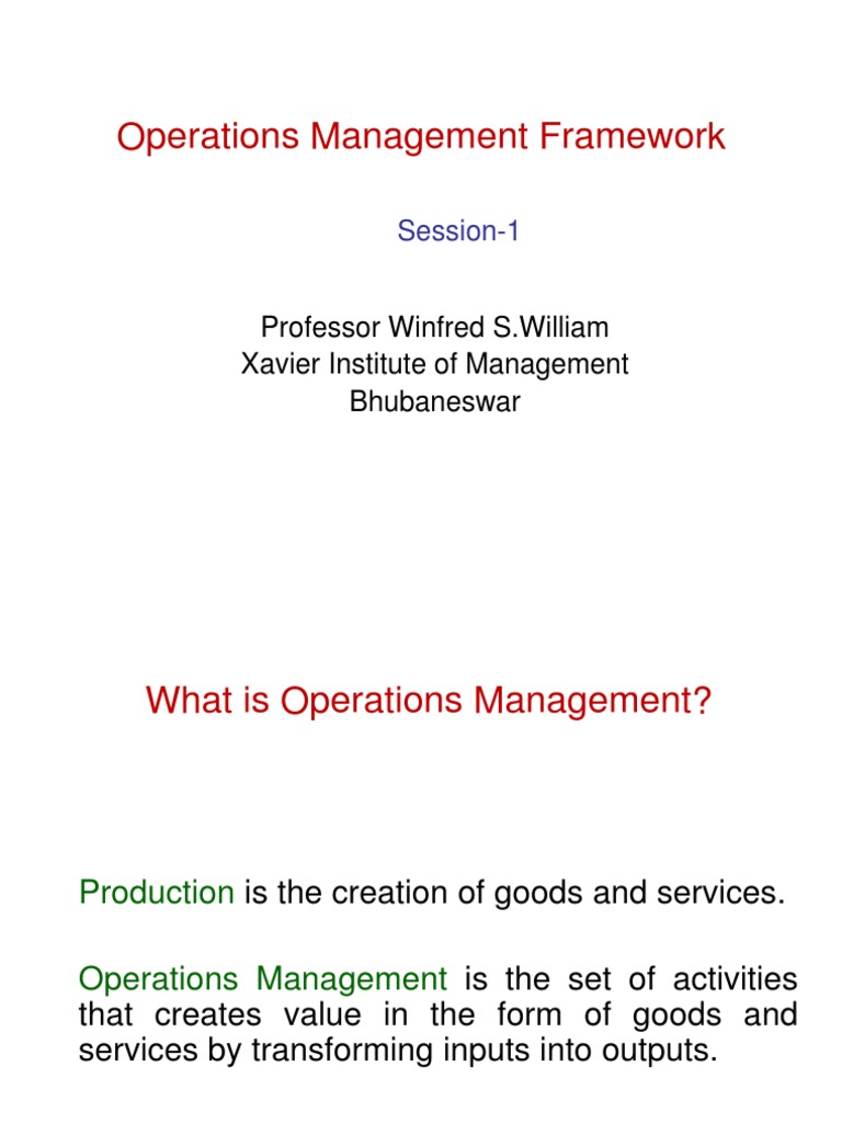 9258 - Operations Management-Framework | PDF | Operations Management | Inventory